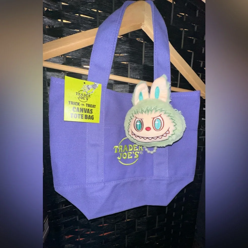 Trader Joe'S | Bags | Labubu Green Plush Keychaincoinpurse Nwotpurple ...